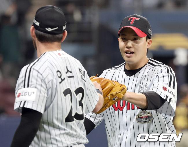 '최저 94km→최고 145km' 임찬규의 환상 KKKKKKK...왜 "개구리와 황소 속담"을 언급했을까 [고척 인터뷰] - 머니투데이