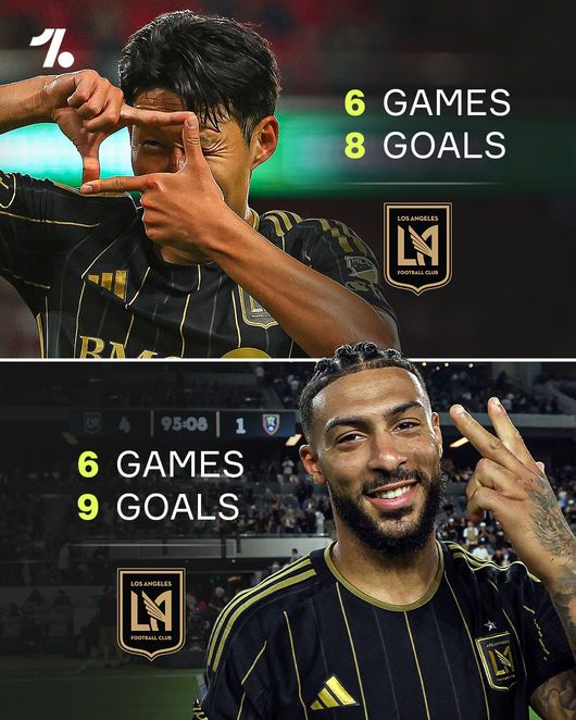 '역시 문제는 토트넘이었어' 손흥민, MLS 8경기 만에 증명..."LAFC 8골·토트넘 7골, 지난 시즌 PL 득점 넘었다" - 머니투데이