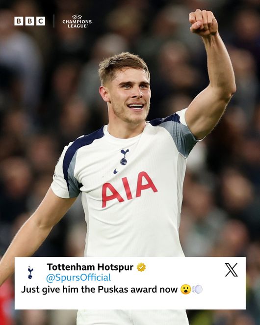 "SON 푸스카스 득점급!" 반 더 벤 70m 질주골→'비피셜' 英 BBC도 놀랐다..."와우, 그냥 와우네" 손흥민도 본인 등판 - 머니투데이