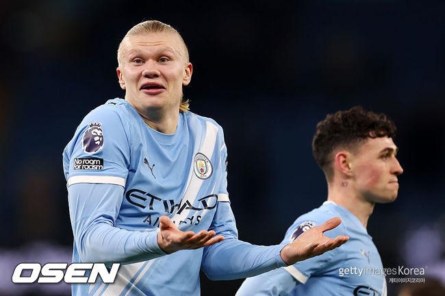 'PL 통산 104골 돌파-호날두 넘었다!' 경기당 0.91골의 위력, 홀란드가 만든 숫자는 다르다 - 머니투데이